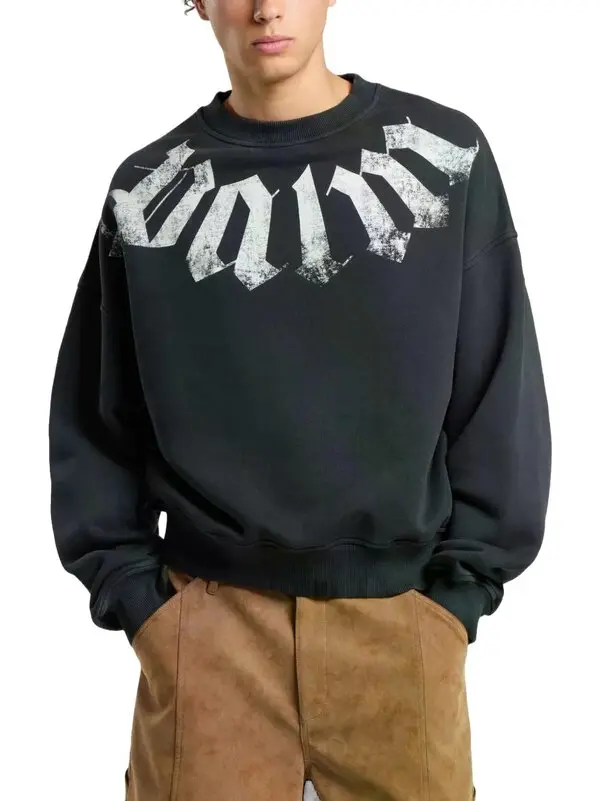 Palm Angels Logo-print Cotton Sweatshirt - Black