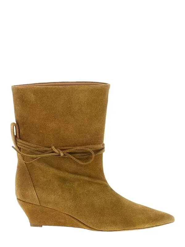 ODISSI Gemma Wedge Ankle Boots - Brown