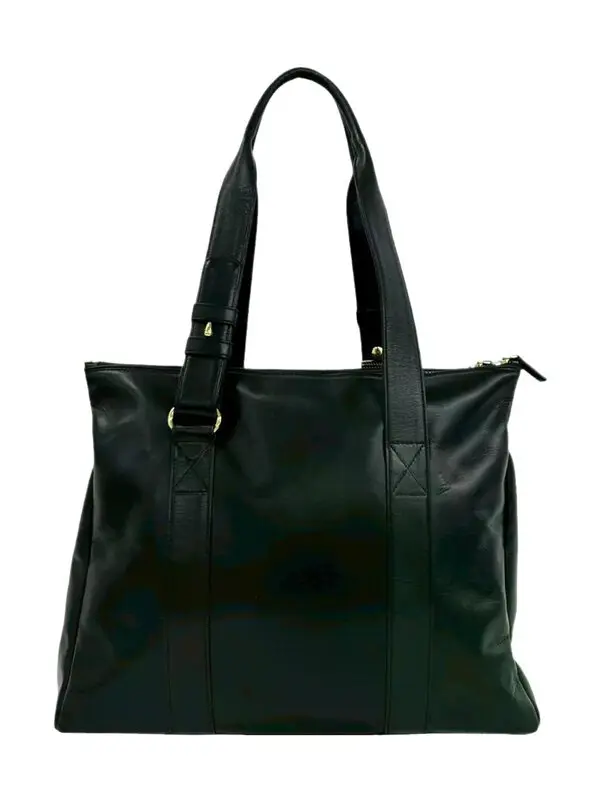 Saint Laurent 1980-1990 Leather Tote Bag - Black