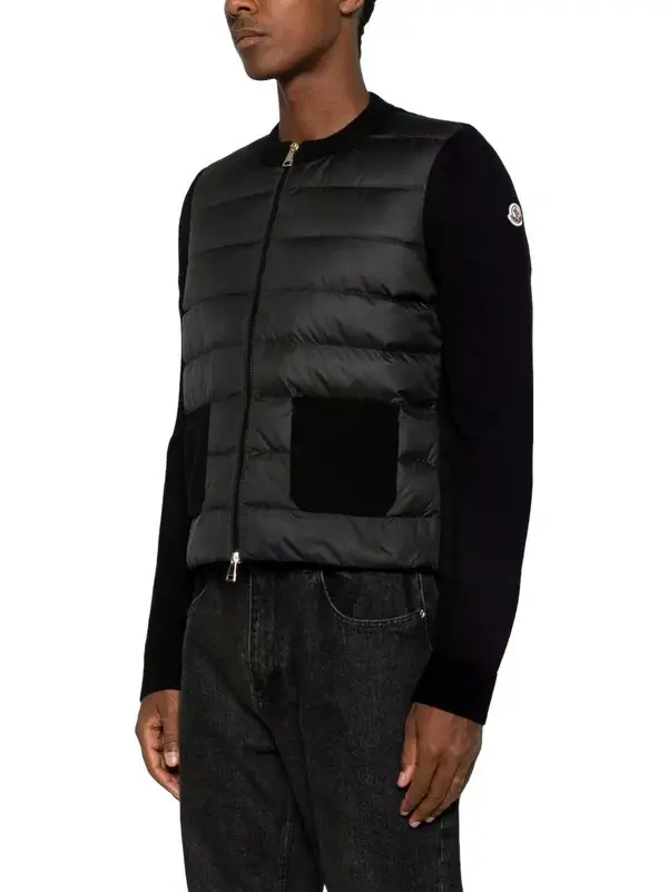 Moncler Padded Logo Patch Bomber Jacket - Black