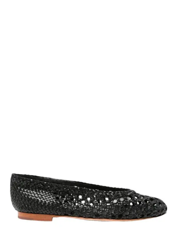 Dragon Almond Toe Ballet Flats - Black