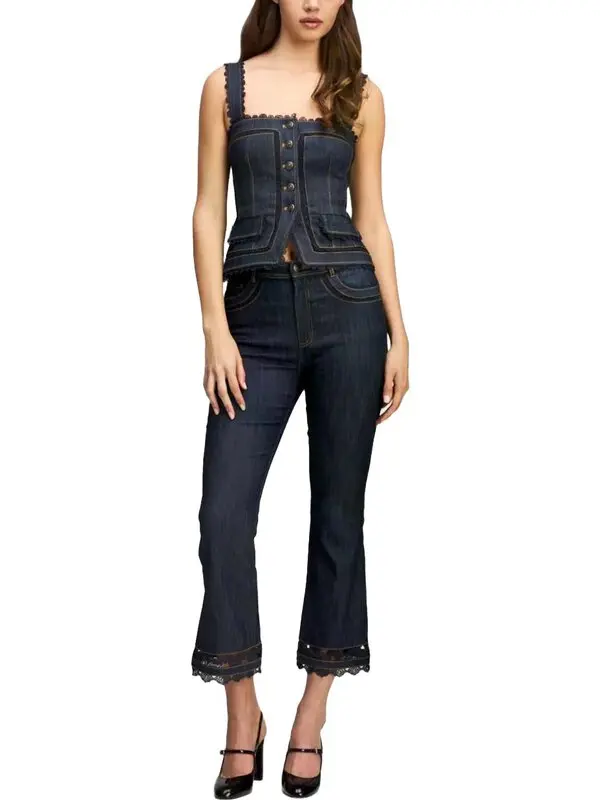 Cinq À Sept Stevie Guipure Lace-trim Jeans - Blue