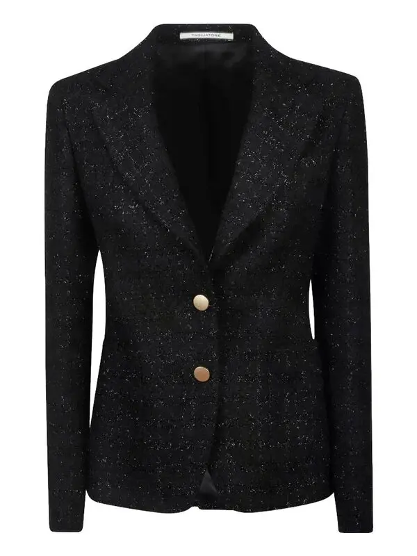 Tagliatore Bouclé-knit Tailored Blazer - Black