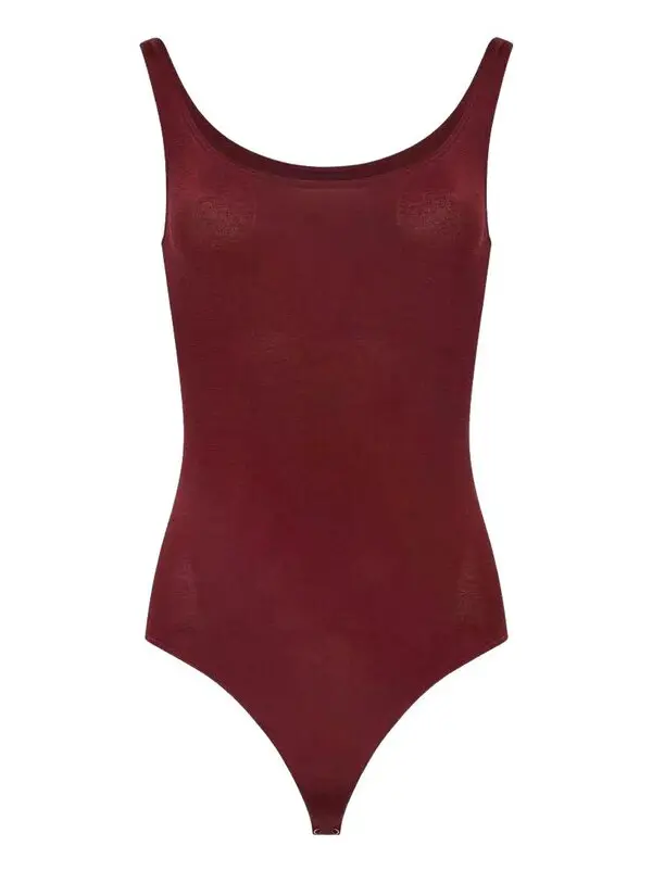 Wolford Scoop Neck Thong Bodysuit - Red