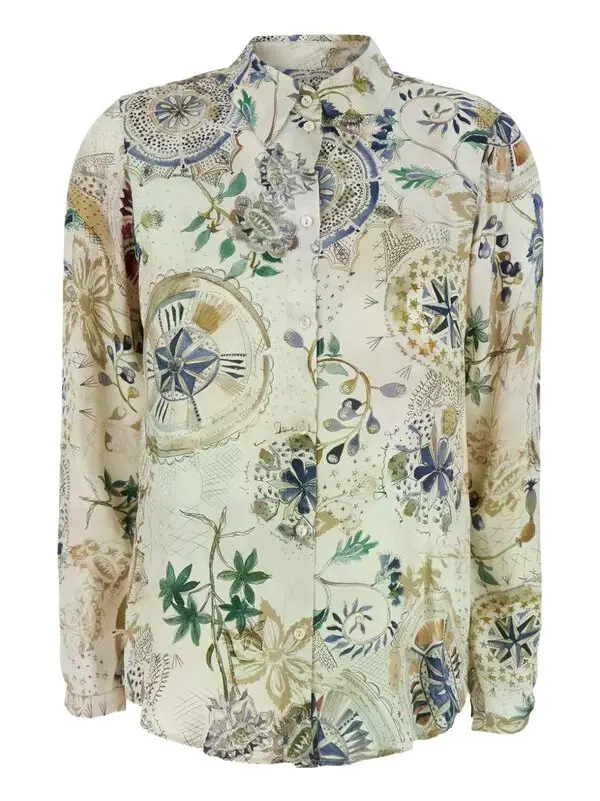 Momoni Graphic-print Button-up Shirt - Neutrals
