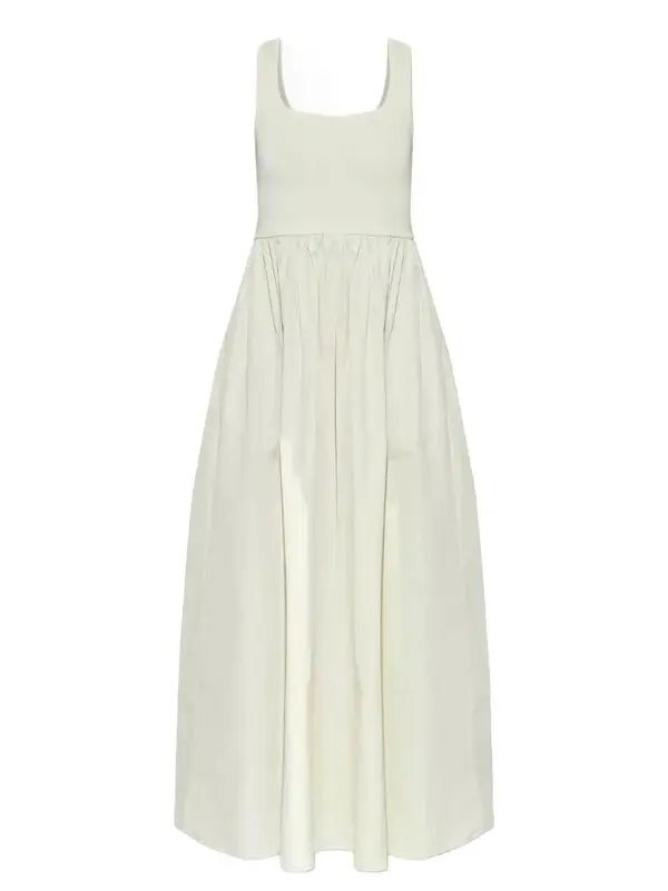 Matteau Sleeveless Gathered Cotton Dress - Neutrals