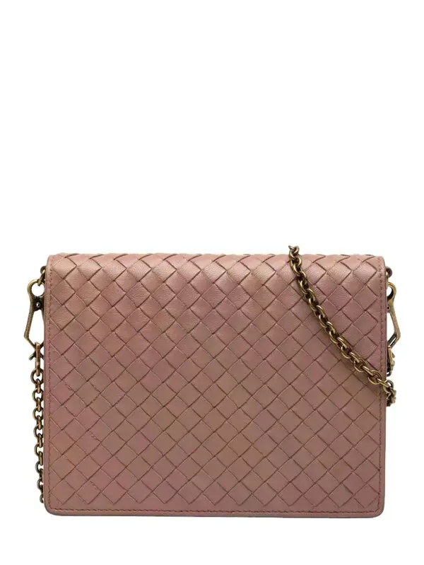 Bottega Veneta Nappa Intrecciato Wallet On Chain Crossbody Bag - Pink