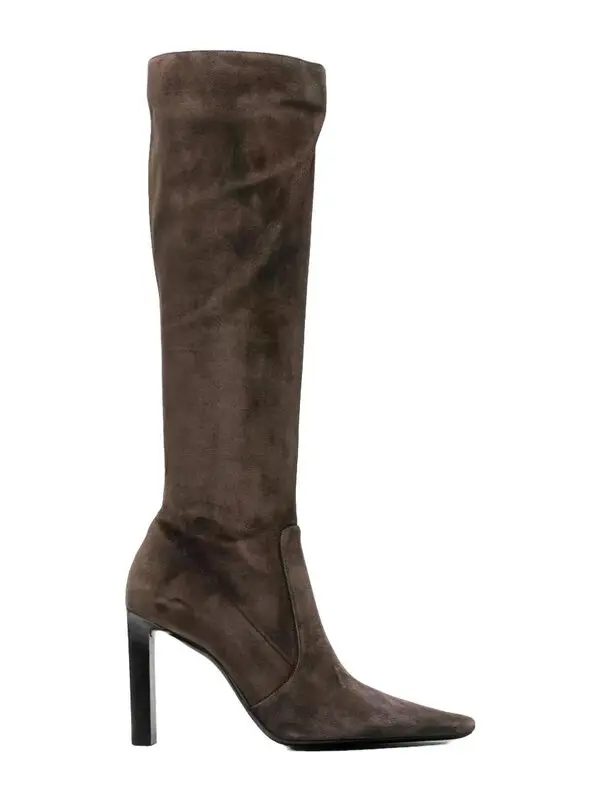 Saint Laurent Francoise Pointed-toe Knee-high Boots - Brown