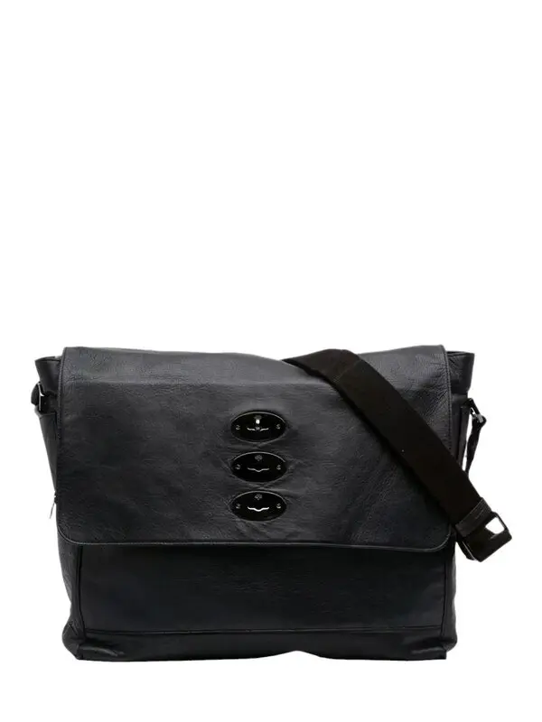 Mulberry 2000-2026 Grained Calfskin Brynmore Messenger Bag Crossbody Bag - Black