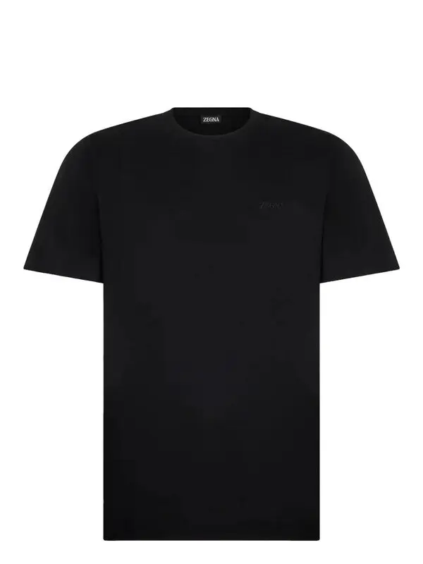 Zegna Logo-motif Short-sleeve T-shirt - Black