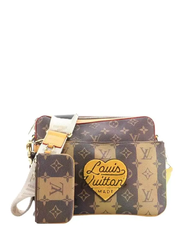 LOUIS VUITTON Nigo Trio Messenger Bag Limited Edition Stripes Monogram Canvas Crossbody Bag - Brown