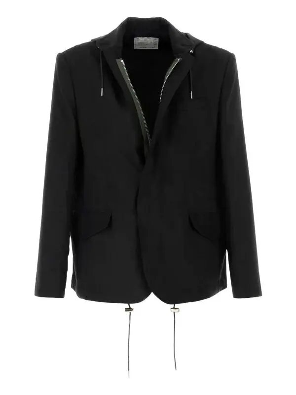 Sacai Hooded Twill Jacket - Black