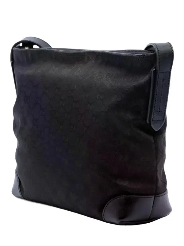 Gucci Gg Canvas Web Crossbody Bag - Black