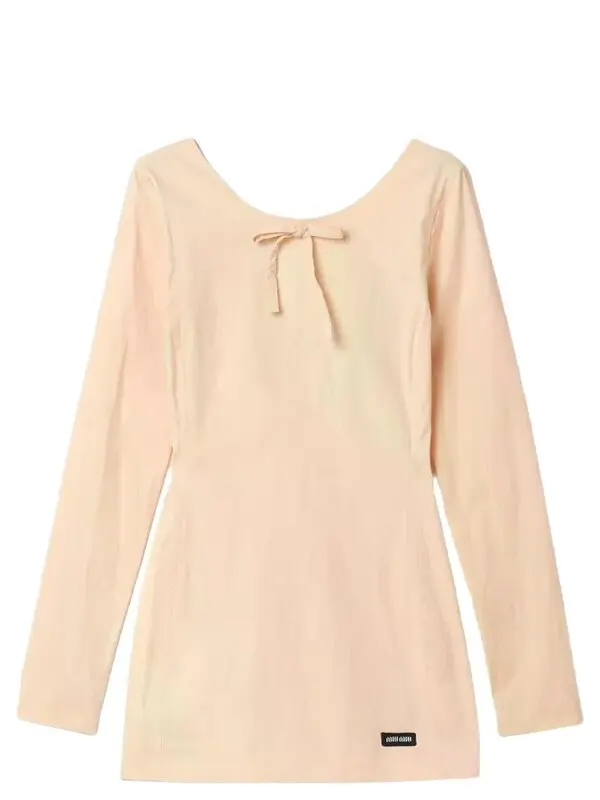 Miu Miu Stretch Poplin Mini-dress - Neutrals
