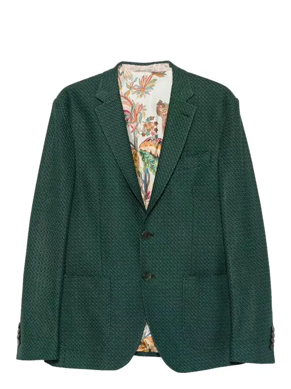 Etro Basket-weave Single-breasted Blazer - Green