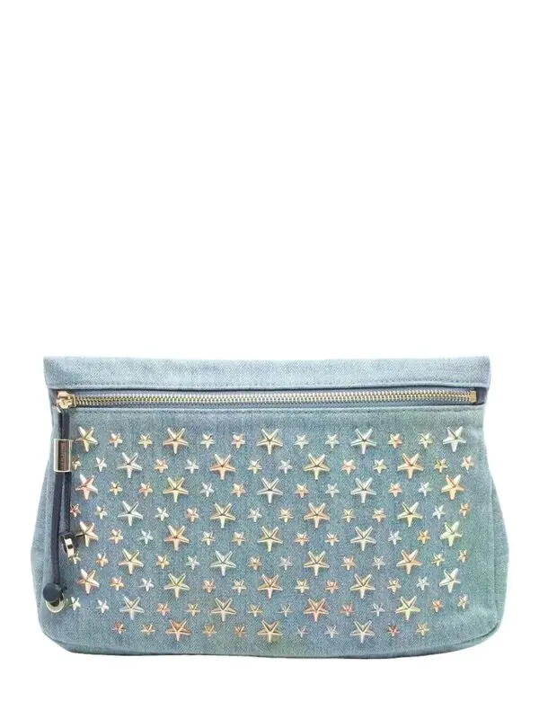JIMMY CHOO Zena Star-stud Clutch Bag - Blue