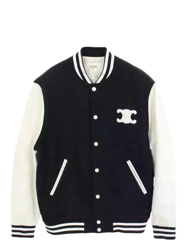 Celine 2000s Teddy Logo Bomber Jacket - Blue