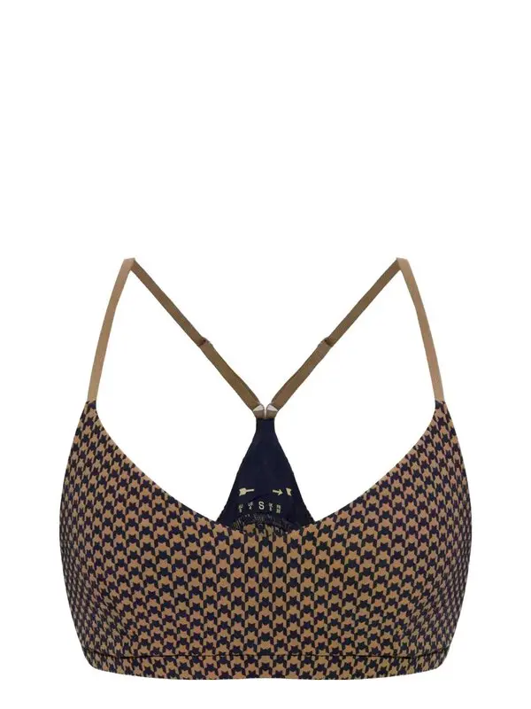 The Upside Houndstooth-print Sports Bra - Blue
