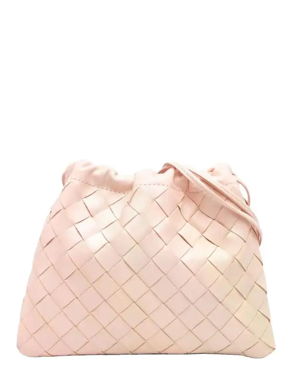 Bottega Veneta Small Nappa Intrecciato Drawstring Crossbody Bag - Pink