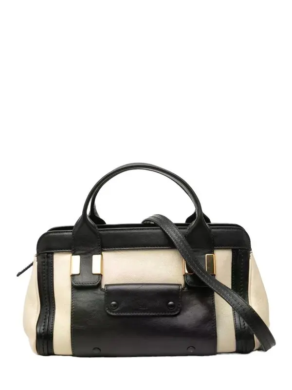 Chloé Small Bicolor Leather Alice Satchel - Black