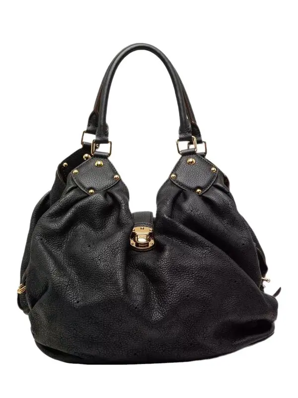 LOUIS VUITTON Monogram Mahina L Hobo Bag - Black