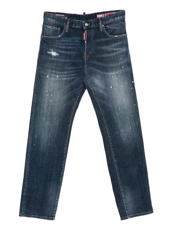 Dsquared2 Paint Splatter Distressed Jeans - Blue