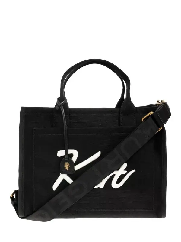 Kurt Geiger Embroidered Logo Tote Bag - Black