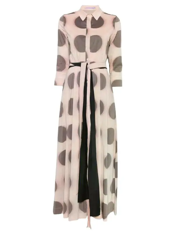 Camilla Polka-dot Belted Maxi Dress - Pink