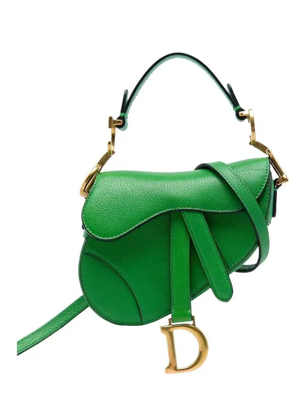Dior Micro Goatskin Saddle Bag Satchel - Green