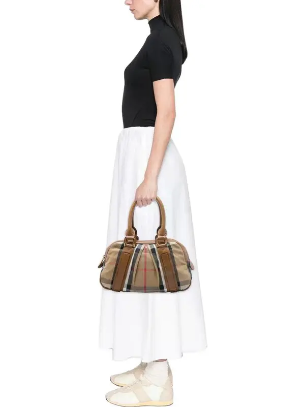 Burberry 2000-2017 House Check Canvas Ashbury Knight Handbag - Neutrals