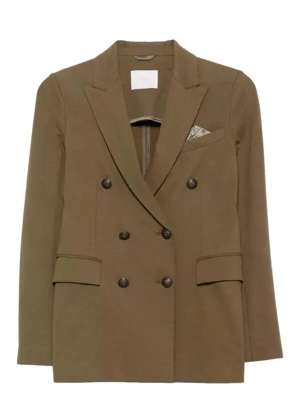 CIRCOLO 1901 Double-breasted Peak Lapel Blazer - Green