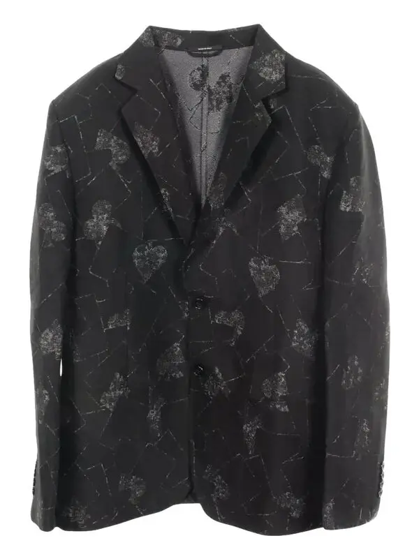 Hermès 2010s Playing Cards Single-breasted Blazer - Black