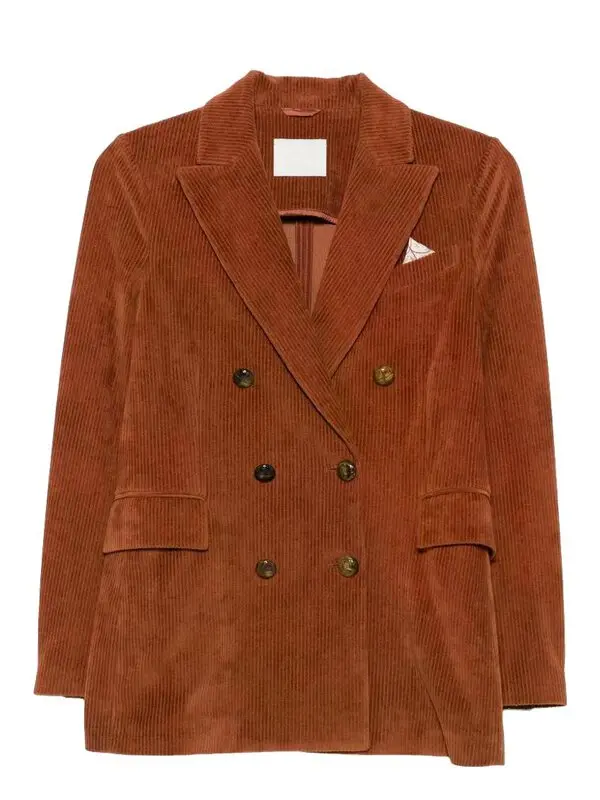CIRCOLO 1901 Double-breasted Corduroy Blazer - Brown