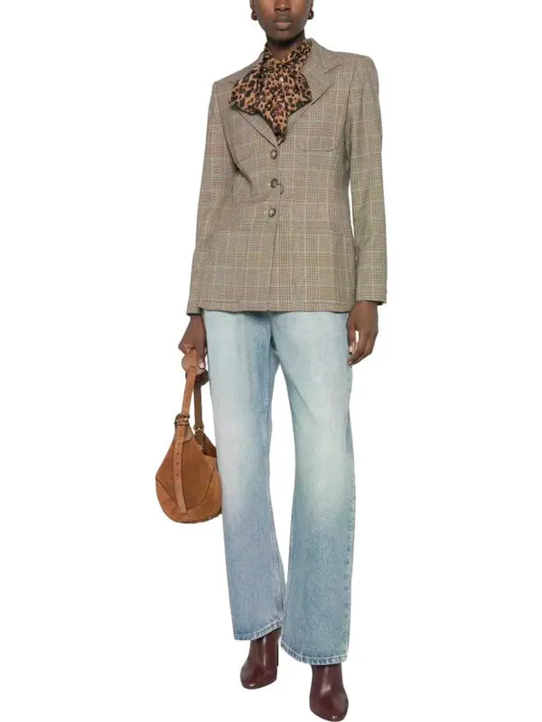 Etro Check-pattern Wool Blazer - Brown