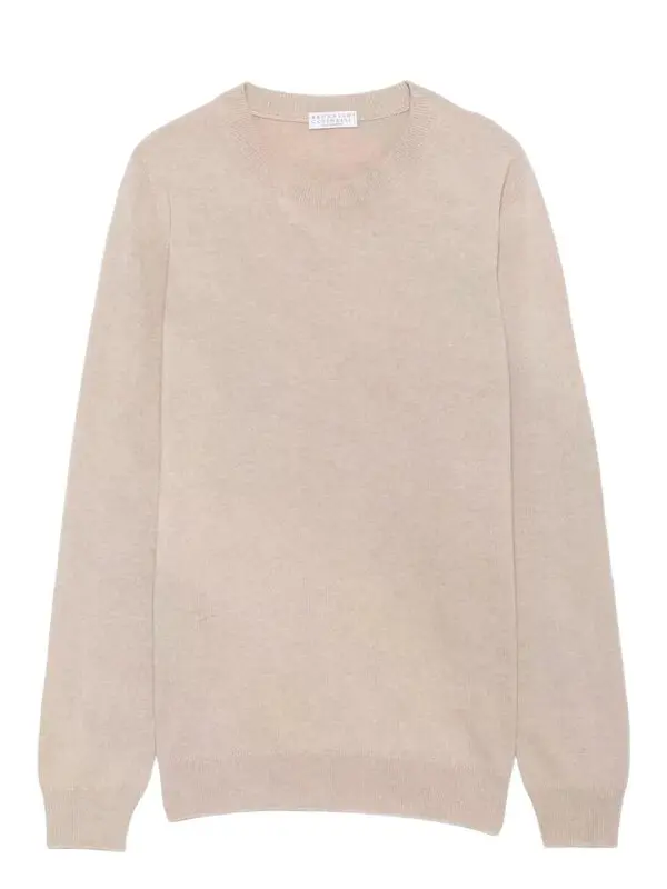 Brunello Cucinelli Crew Neck Long Sleeve Sweater - Neutrals