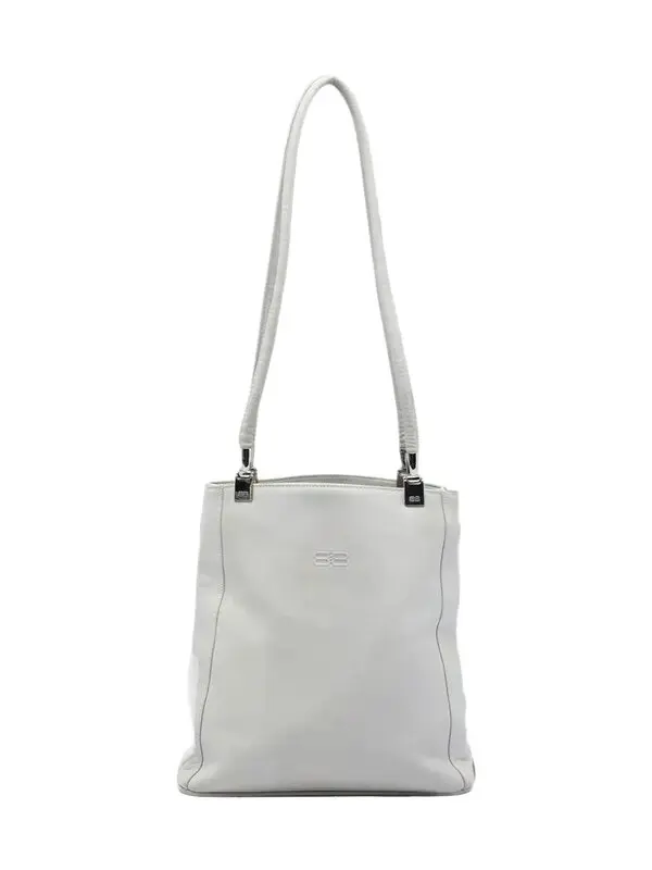 Balenciaga 2000-2026 Soft Leather Shopper Tote Bag - White