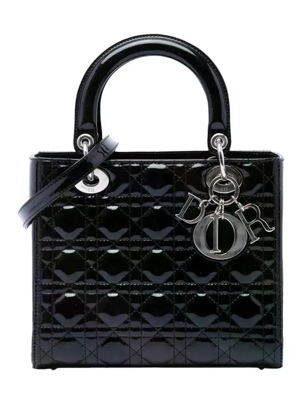 Dior Patent Cannage Lady Satchel - Black