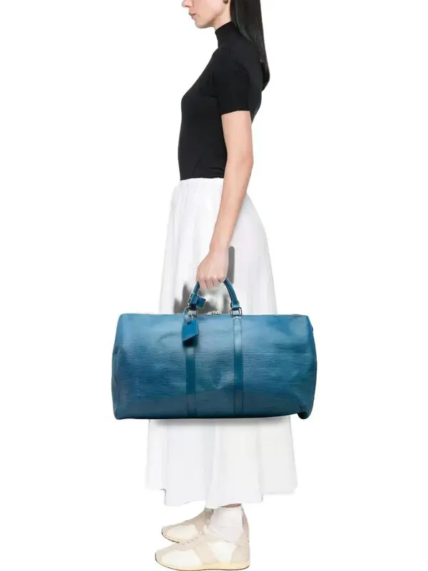 LOUIS VUITTON 1994 Epi Keepall 55 Travel Bag - Blue
