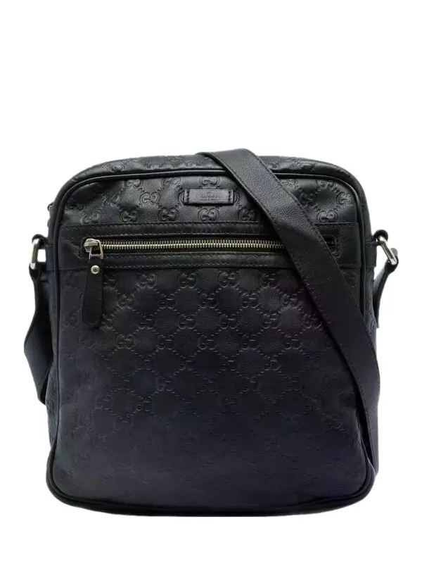 Gucci Embossed Leather Crossbody Bag - Black