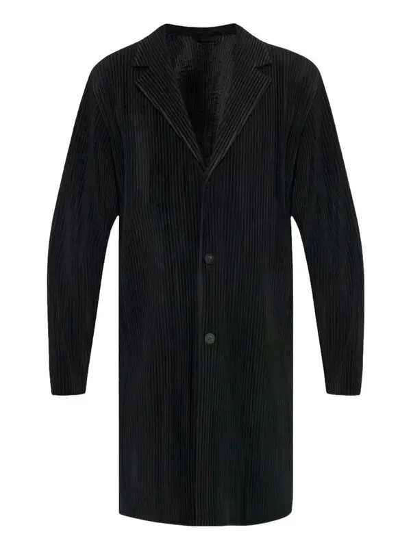 Issey Miyake Pleated Coat - Black