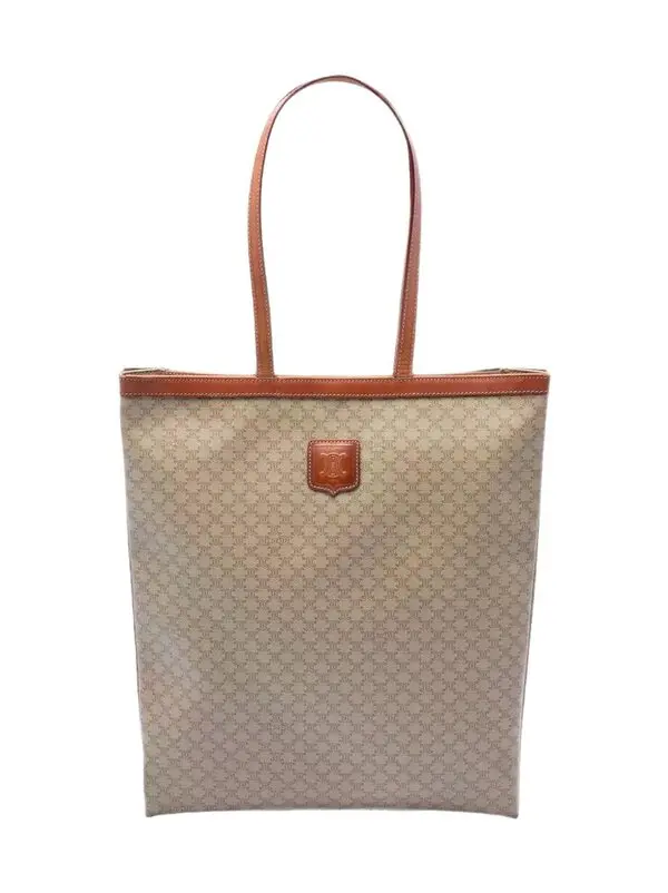 Celine 20th Century Macadam Coated Canvas Tote Bag - Neutrals