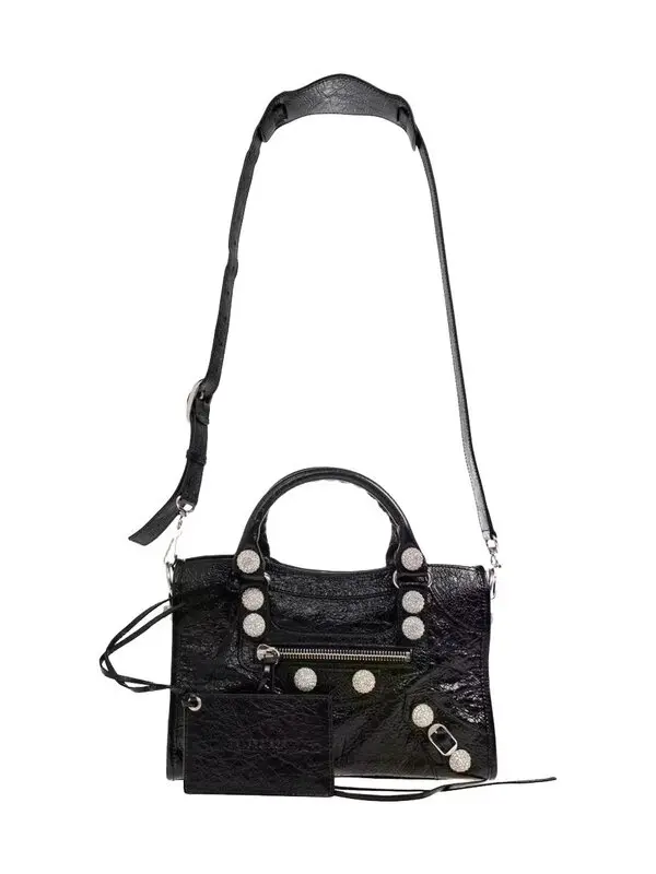 Balenciaga Le City Crystal-embellished Leather Tote Bag - Black