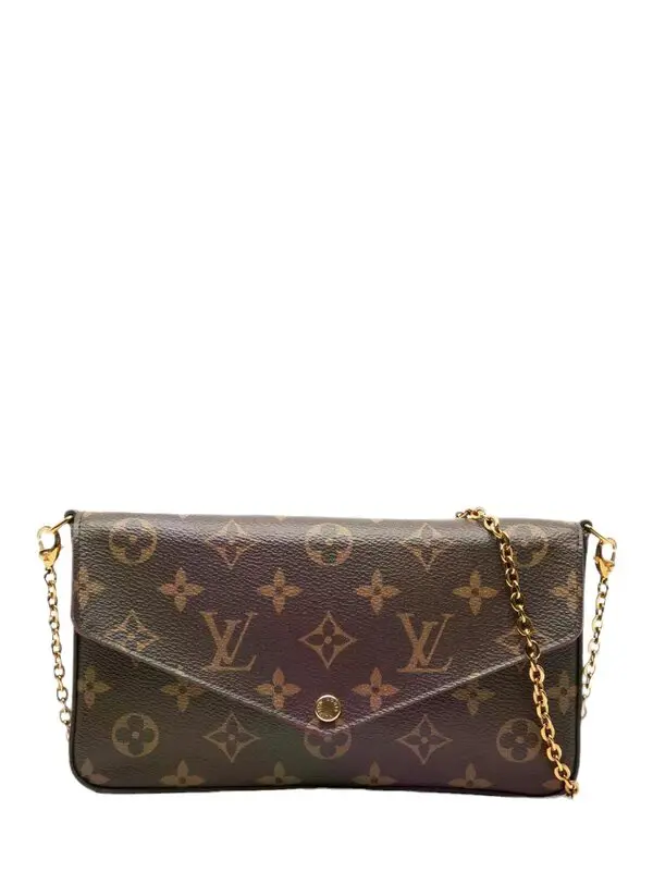 LOUIS VUITTON 2020 Monogram Pochette Felicie Crossbody Bag - Brown