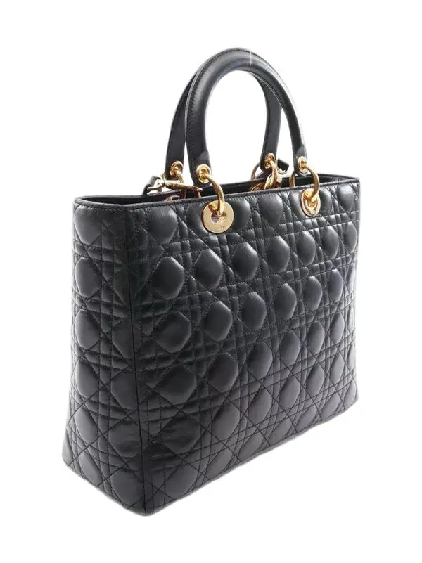 Dior Lady Cannage Tote Bag - Black