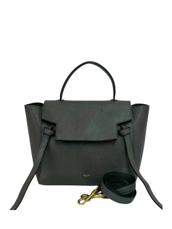 Celine Micro Grained Calfskin Belt Bag Satchel - Grey