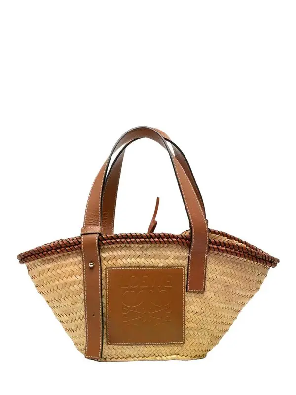 Loewe Raffia Anagram Basket Tote Bag - Neutrals