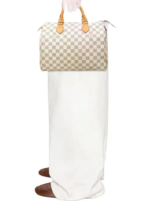 LOUIS VUITTON 2009 Damier Azur Speedy 30 Boston Bag - White