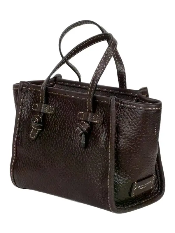 GIANNI CHIARINI Marcella Grained Leather Tote Bag - Brown