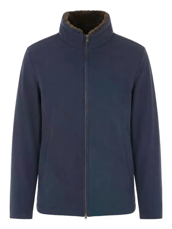 Herno Shearling-trim Jacket - Blue