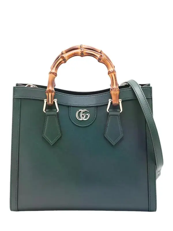 Gucci Medium Calfskin Bamboo Diana Satchel - Green